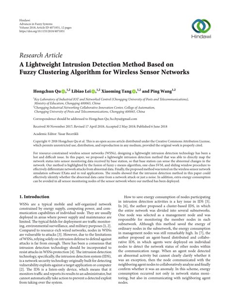 Pdf A Lightweight Intrusion Detection Method Based On Fuzzy