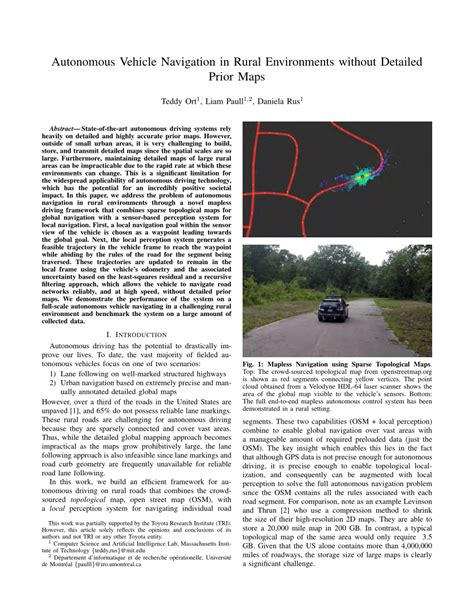 Pdf Autonomous Vehicle Navigation In Rural Environments Without Detailed Prior Maps