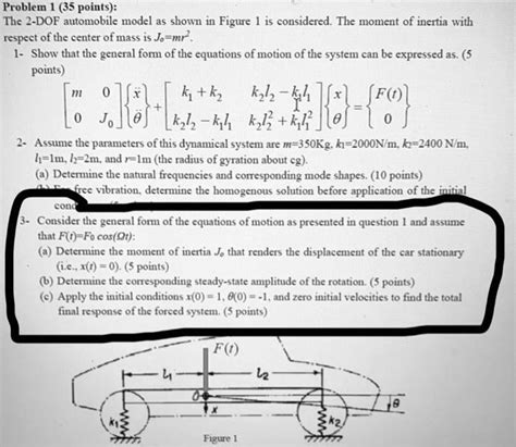 Solved Need Help With Part 3 Problem1 35points The 2 Dof Automobile