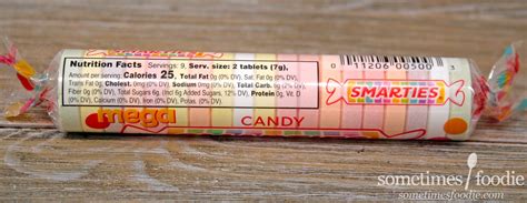Smarties Nutrition Facts