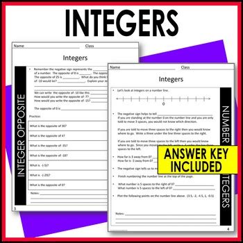 Integers Guided Notes Integers Notes By Make Sense Of Math TpT