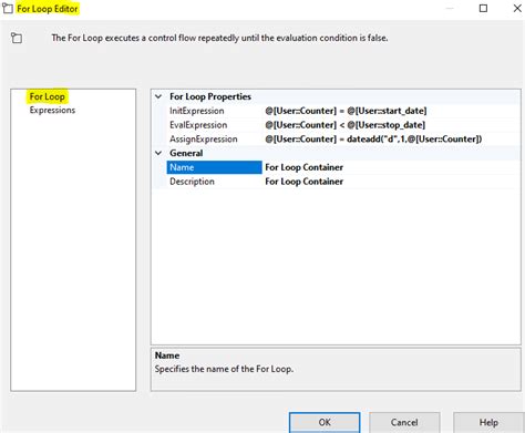 Reccurent Ssis Sql Task With For Loop Microsoft Qanda