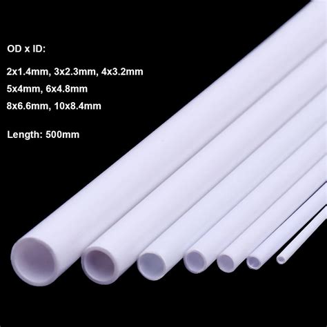 1020pcs 흰색 Abs 라운드 플라스틱 파이프 튜브 중공 파이프 Od 23456810mm X 길이 500mm