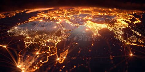 Map Of The World Concept Of Global Network Connection And Data Sharing