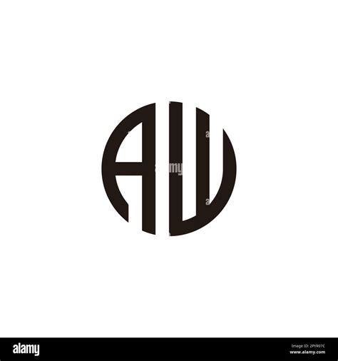 Letter AW circle, line geometric symbol simple logo vector Stock Vector ...