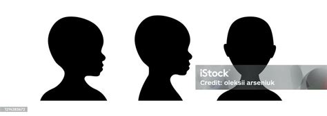 유아 머리의 전면과 사이드 뷰 실루엣 익명의 아이 얼굴 아바타 벡터에 대한 스톡 벡터 아트 및 기타 이미지 벡터 실루엣 아기 Istock