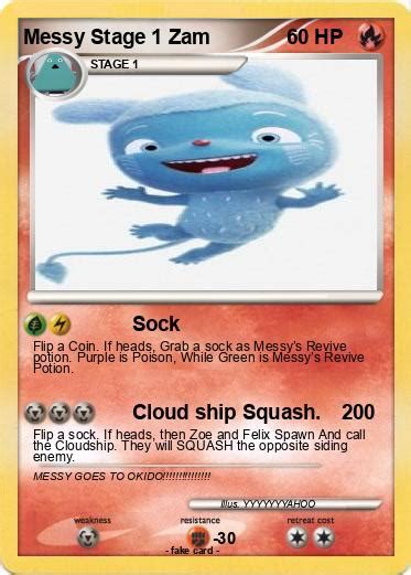 Pokémon Messy Stage 1 Zam Sock My Pokemon Card