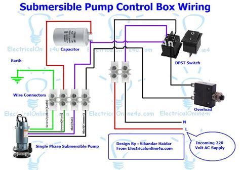 Submersible Pump Control Box Wiring Diagram For Wire Single Phase Electrical Online U