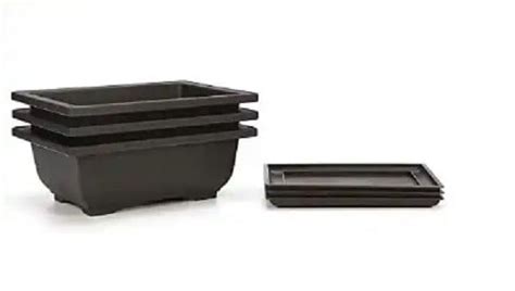 8 Inch Bonsai Pots With Drain Holes And Drip Trays Heavy Duty Great