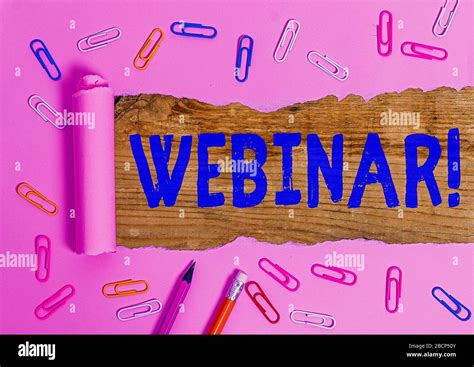conceptual hand writing showing webinar concept meaning seminar or