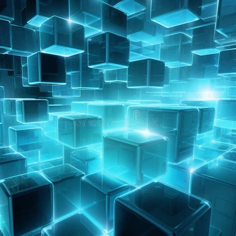 Background Design Cube Pattern With Cyan Shine Inside Stock Illustration Illustration Of Cyan