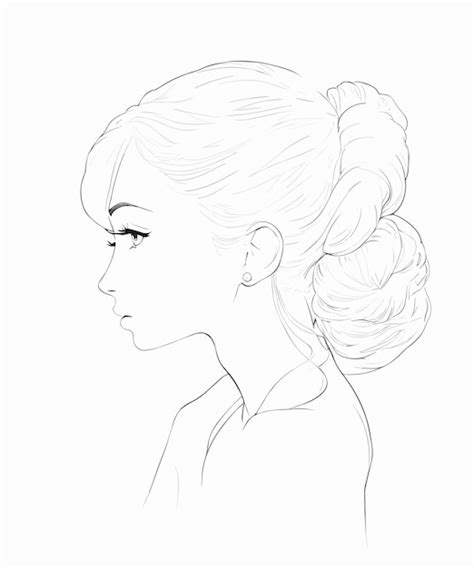 Premium Vector A Sketch Of A Woman With A Ponytail
