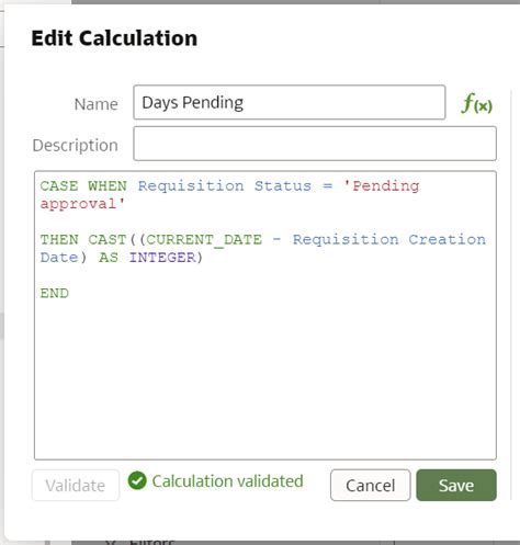 How To Get Calculation Involving Dates To Treat As A Measure Rather Than An Attribute — Oracle