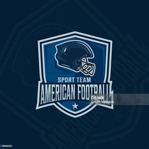 미식 축구 엠블럼 로고 벡터 일러스트레이션 템플릿 아이콘 그래픽 디자인 헬멧 기호 또는 배지가 있는 클럽 또는 리그 개념의 상징