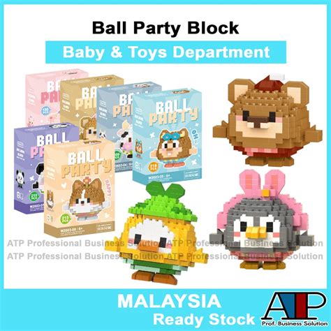 Toy🪅 Ball Party Diy Mini Cute Nano Bricks Block Toy Building Block Cartoon Toys T 积木摆件玩具礼物