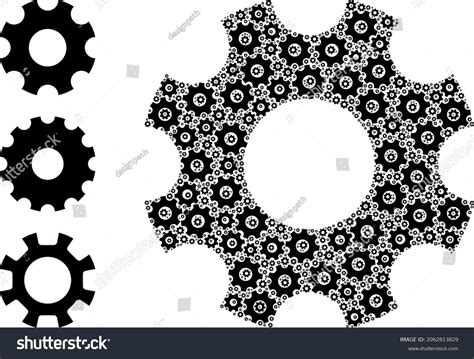 itself recursion composition gearwheel vector gearwheel stock vector
