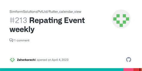 repating event weekly · issue 213 · simformsolutionspvtltd flutter