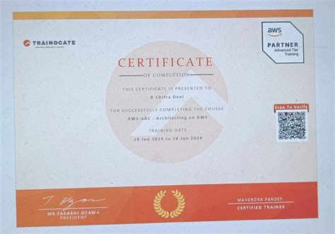 chitra devi r on linkedin successfully completed the course in aws
