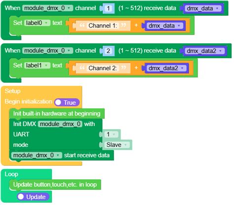 dmx512 module — uiflow2 programming guide master documentation