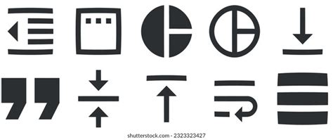 set 10 icons text editor set stock vector royalty free 2323323427