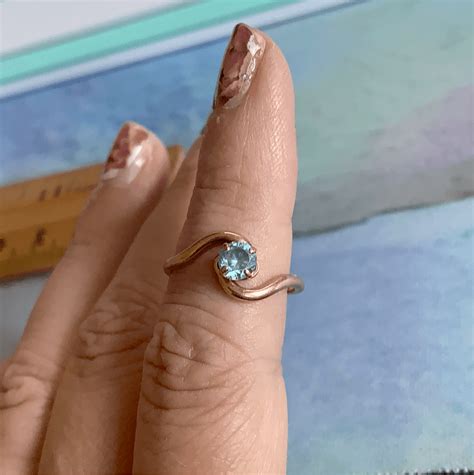 Blue Zircon Ring 10k Gold Vintage Love Vintage Paris Vintage