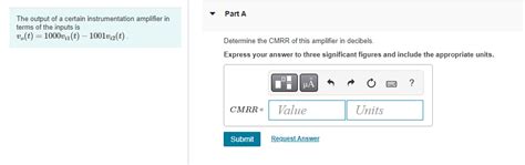 Solved The Output Of A Certain Instrumentation Amplifier In Chegg Com