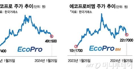 에코프로그룹 시총 뚝테슬라 쇼크에 시름 깊어진 이차전지주