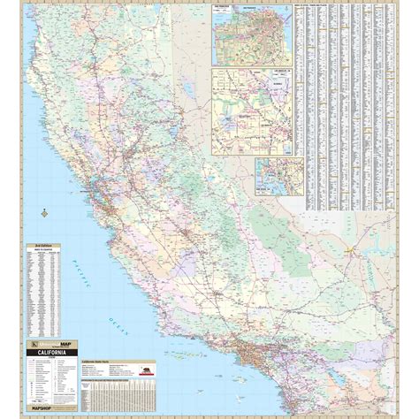California State Wall Map By Kappa The Map Shop