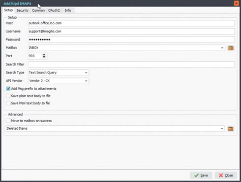 connecting to office 365 email using imap and oauth2 authentication