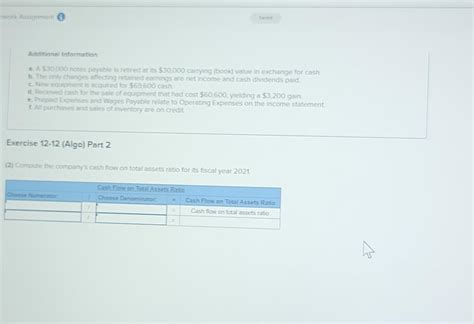 solved required information exercise 12 12 algo indirect