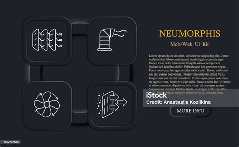 공기 냉각 솔루션 효율적인 에어컨으로 더위를 이겨내세요 상쾌하고 시원한 바람 온도 조절 편안함 Neomorphism 스타일입니다 벡터 선 아이콘 급기관에 대한 스톡 벡터