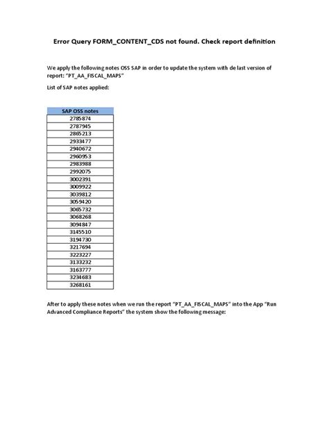 Error Query Form Sap Pdf