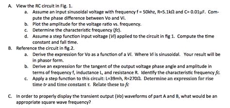 Solved FIG RC CIRCUIT FIG RL CIRCUIT View The RC Chegg