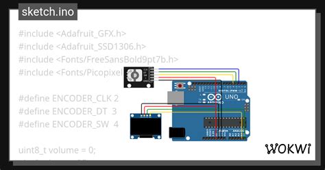 Encoder Oled Volume Control Wokwi ESP32 STM32 Arduino Simulator