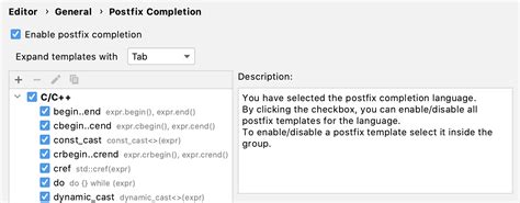 Postfix Completion Clion Documentation