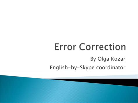 Error Correction Ppt Ppt