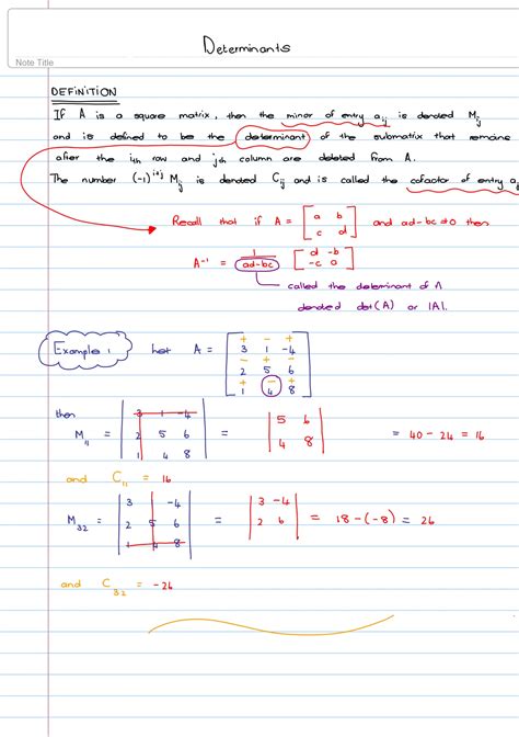 Summary How To Find The Determinant Of A Matrix Explained Linear Algebra Stuvia US