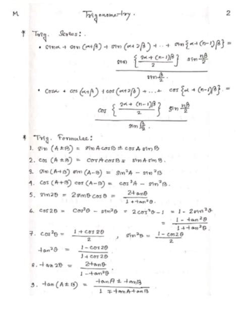 Solution Trigonometry Short Notes Studypool