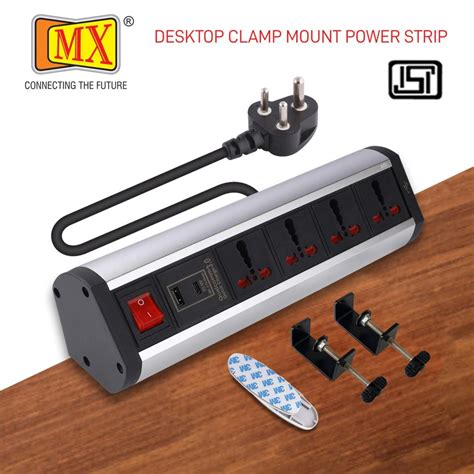 MX Power Console Universal Sockets With W PD Charging Port Extension Board Desk
