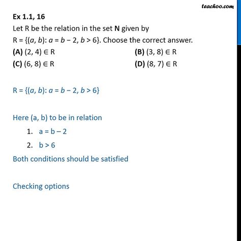 Mcq Let R Be Relation In Set N R A B A B 2 B 6