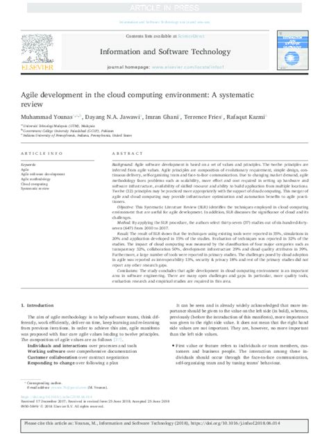 Pdf Agile Development In The Cloud Computing Environment A