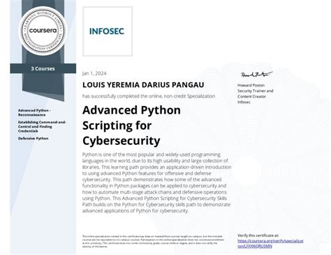 Louis Darius On Linkedin Completed The Advanced Python Scripting For