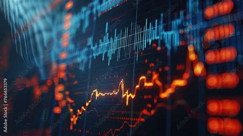 Dynamic Chart Background For Stock Development Illuminated Yellow Chart Graph Data And
