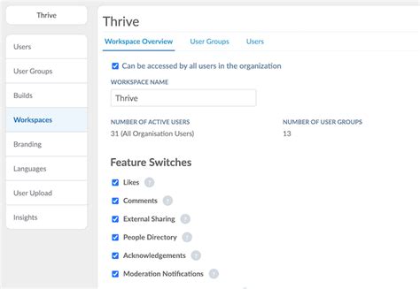 Liking Commenting Thrive App