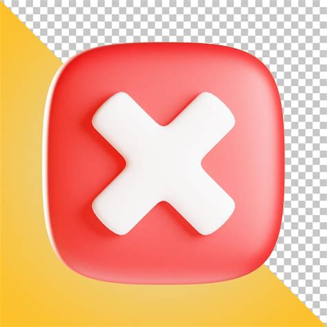 Premium Psd Cross Button 3d Illustration