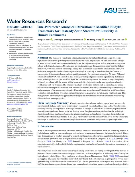 one‐parameter analytical derivation in modified budyko framework for