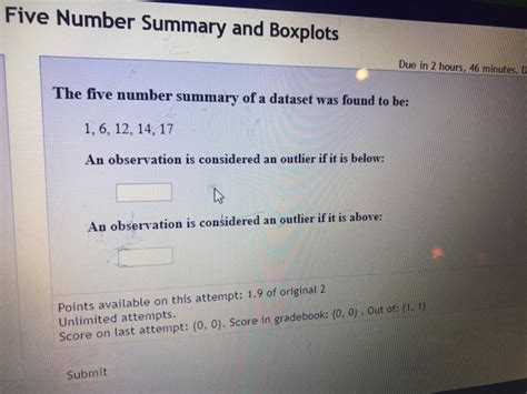 solved five number summary and boxplots due in 2 hours 46