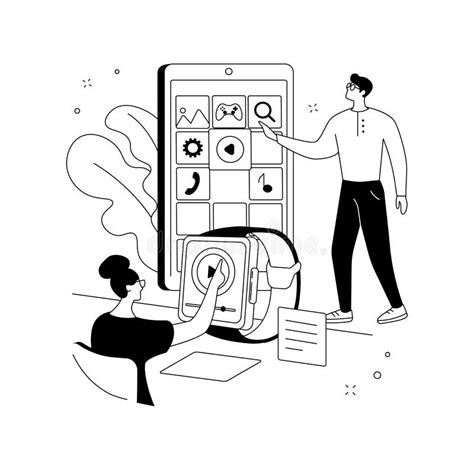 Wearable Mobile App Development Abstract Concept Vector Illustration Stock Vector