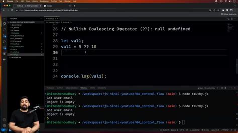 learning about nullish coalescing operator in javascript returns