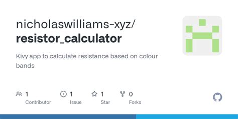 GitHub Nicholaswilliams Xyz Resistor Calculator Kivy App To Calculate Resistance Based On